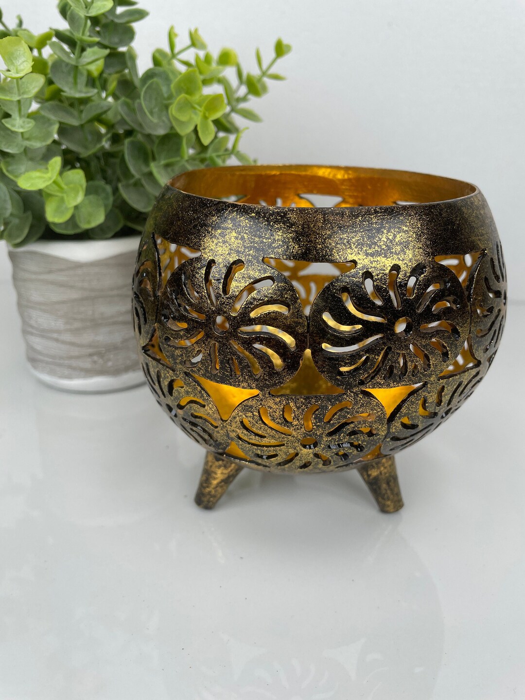 COCONUT SHELL BOWL, Coconut Candle Holder, Decorative Coconut Bowl ...