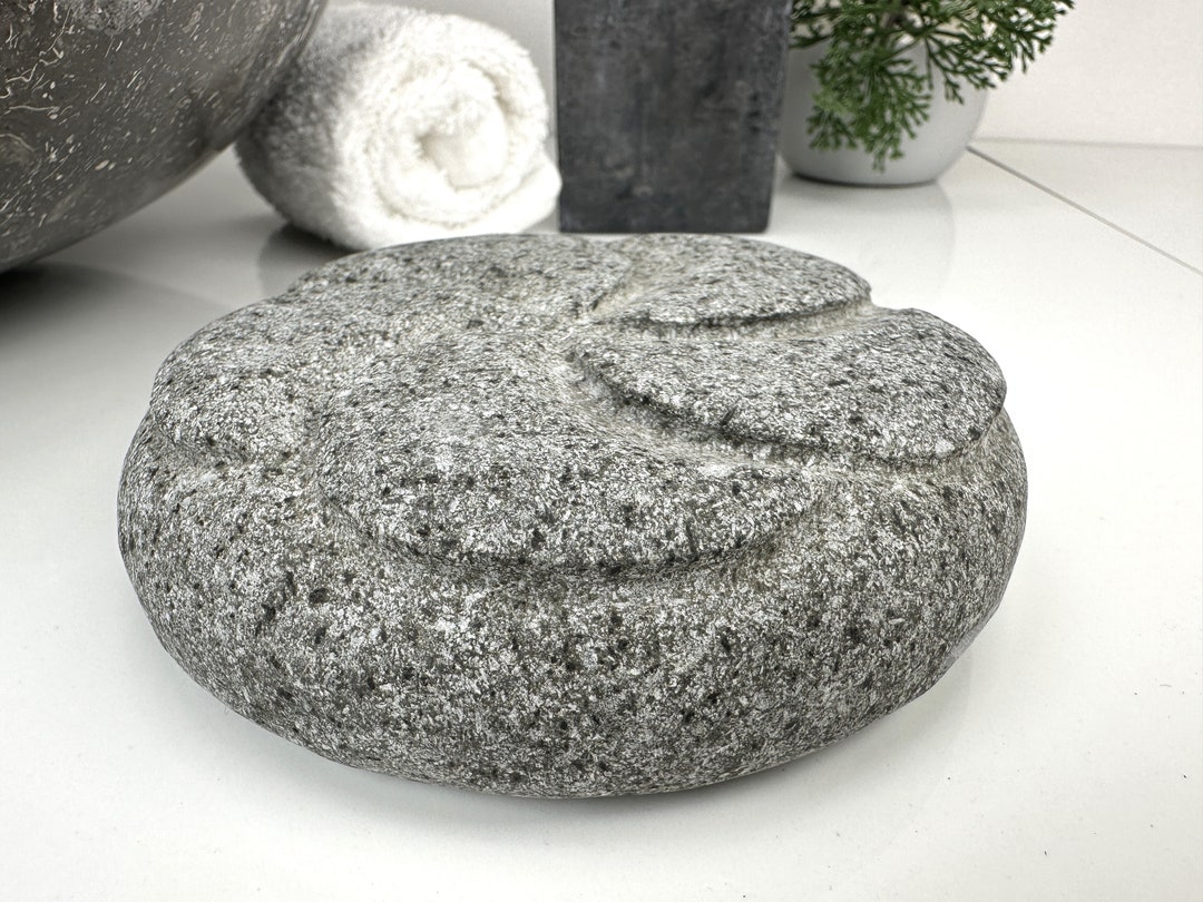RIVER STONE DISH, Stone Trinket Tray, Soap Dish, Rustic Stone Bowl ...