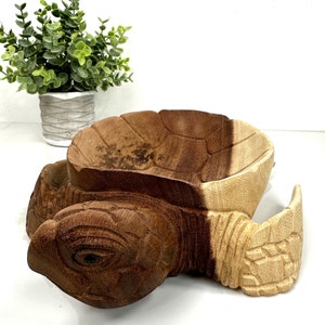 TURTLE WOOD SCULPTURE, Turtle Wood Carving, Balinese Carved Turtle ...