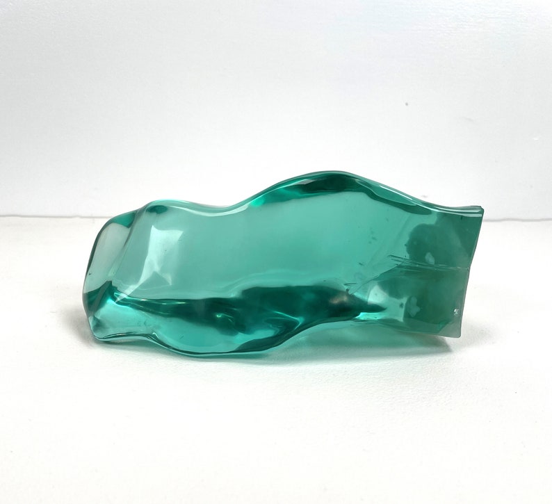 Slag Glass Block Molten Glass Art Glass Tower Sculpture Etsy