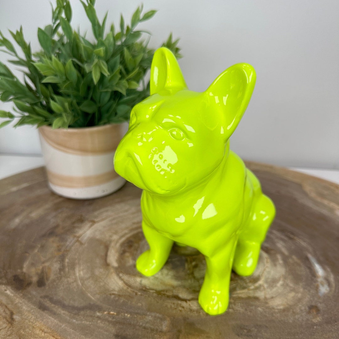 NEON FRENCHIE DOG, Frenchie Sculpture, Frenchie Figurine, Frenchie ...