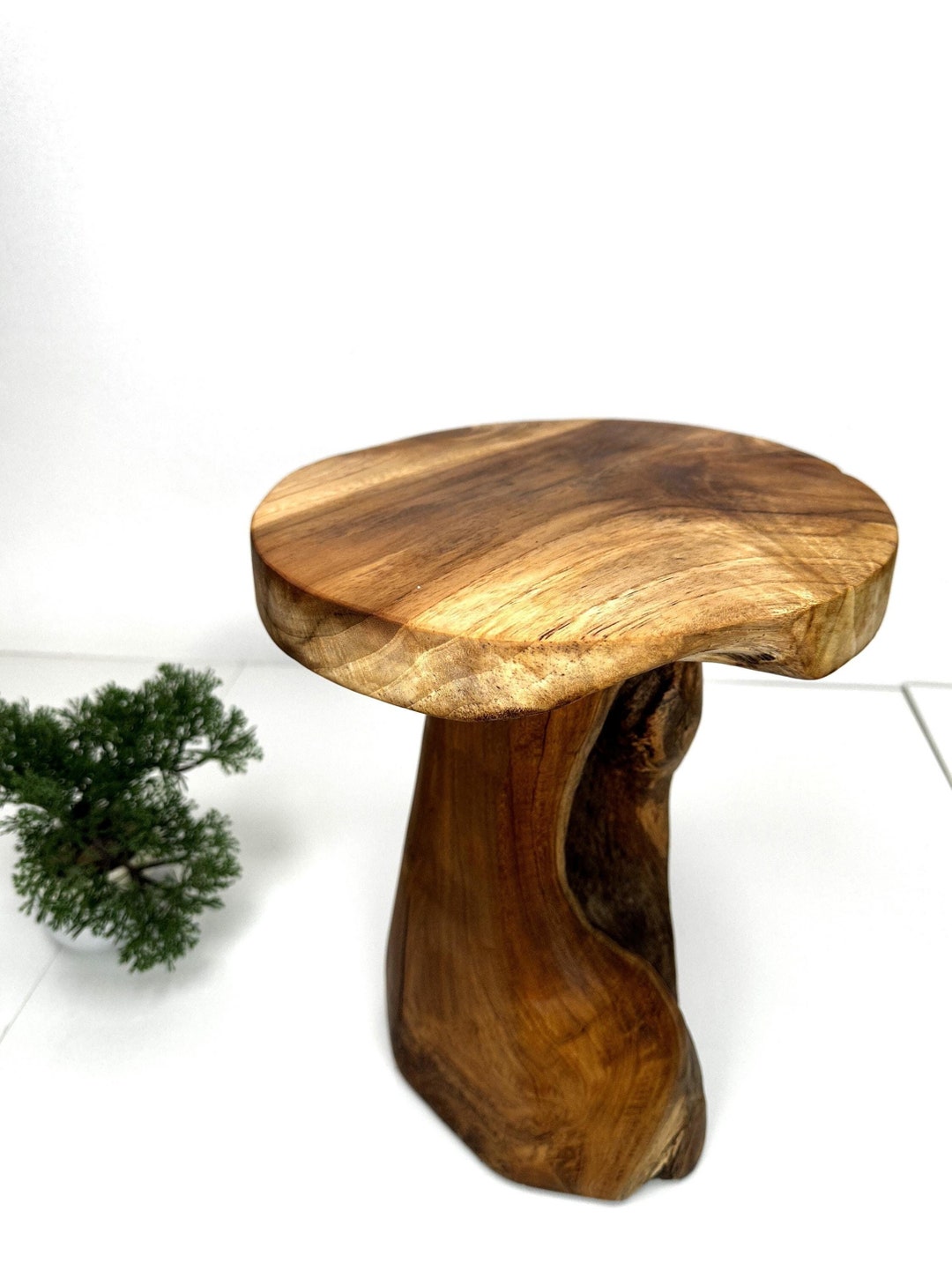 RUSTIC TEAKWOOD STOOL, Live Edge Altar, Handmade Altar, Teak Stool ...