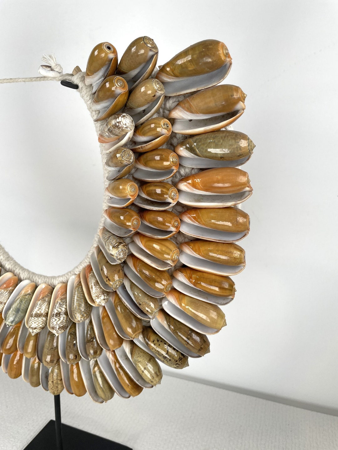 TRIBAL SHELL NECKLACE, Shell Display, Necklace on Stand, Tribal Shell ...