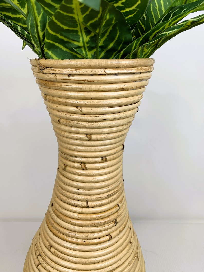 RATTAN FLOOR VASE Handcrafted Vase Wicker Vase Natural Wood - Etsy