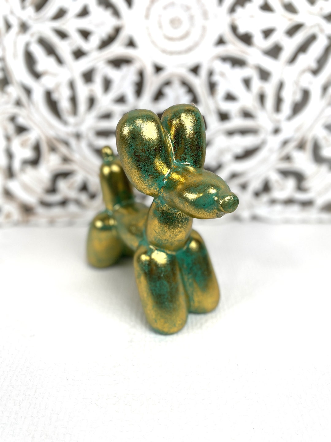 BALLOON DOG FIGURINE, Resin Dog Ornament, Dachshund Figurine, Balloon ...