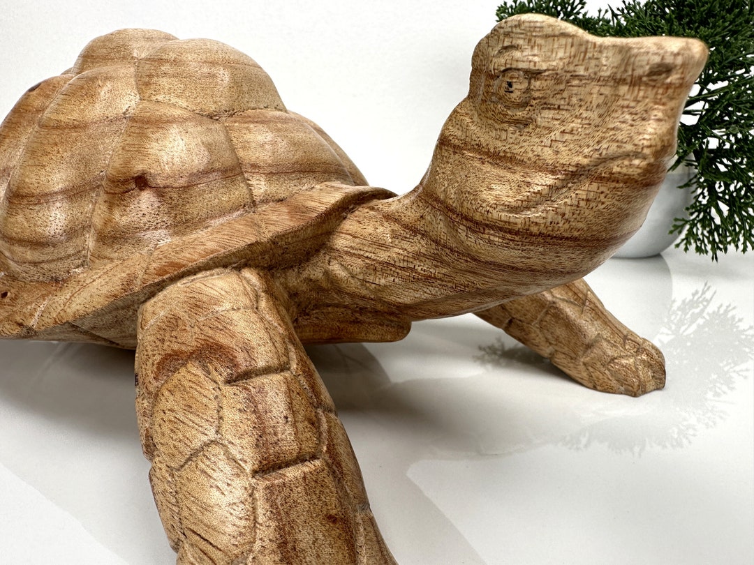 TURTLE WOOD SCULPTURE, Turtle Wood Carving, Balinese Carved Turtle ...
