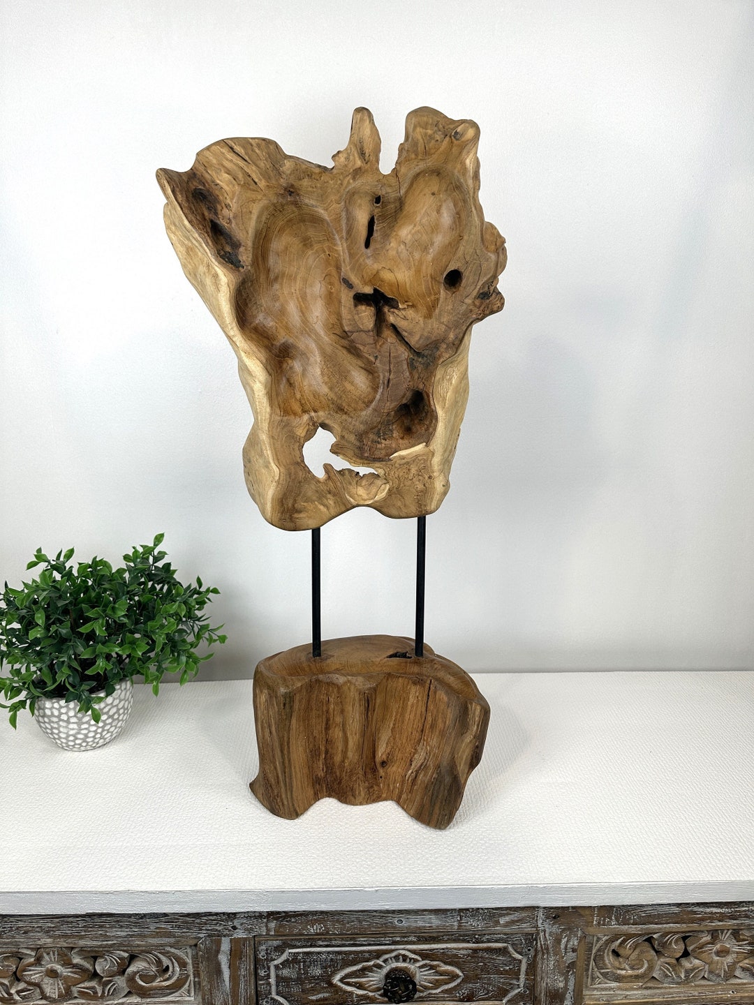 LIVE EDGE SCULPTURE, Teak Root Sculpture, Teak Wood Decoration, Teak ...