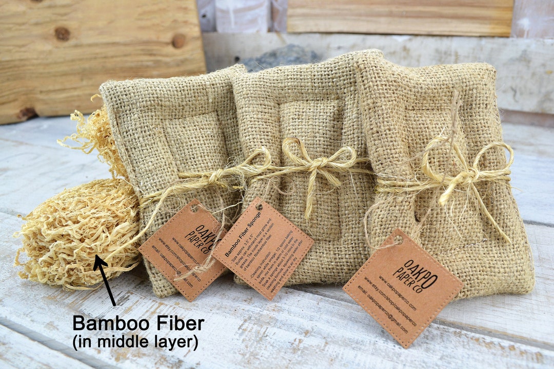 Heavy Duty Sponge With Bamboo Fiber, Zero Waste Sponge, Reusable ...