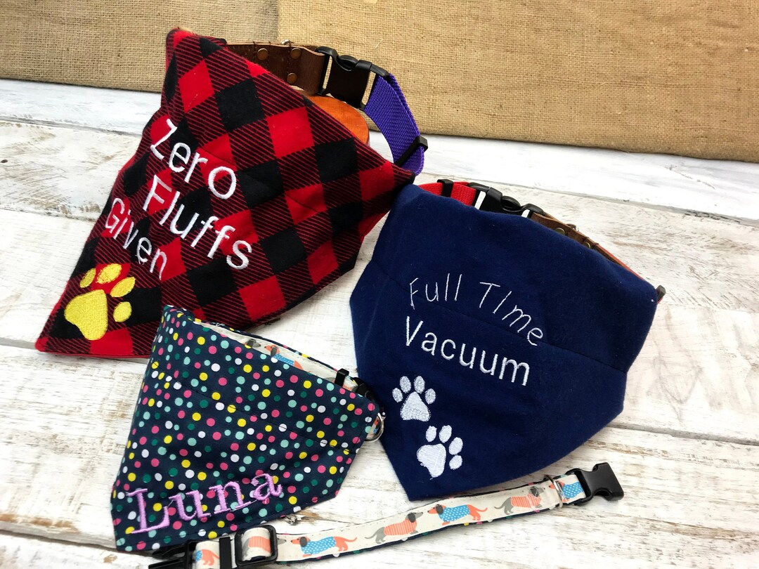 Personalized Dog Bandana, Custom Dog Gift, Embroidered Pet Bandana, Dog ...