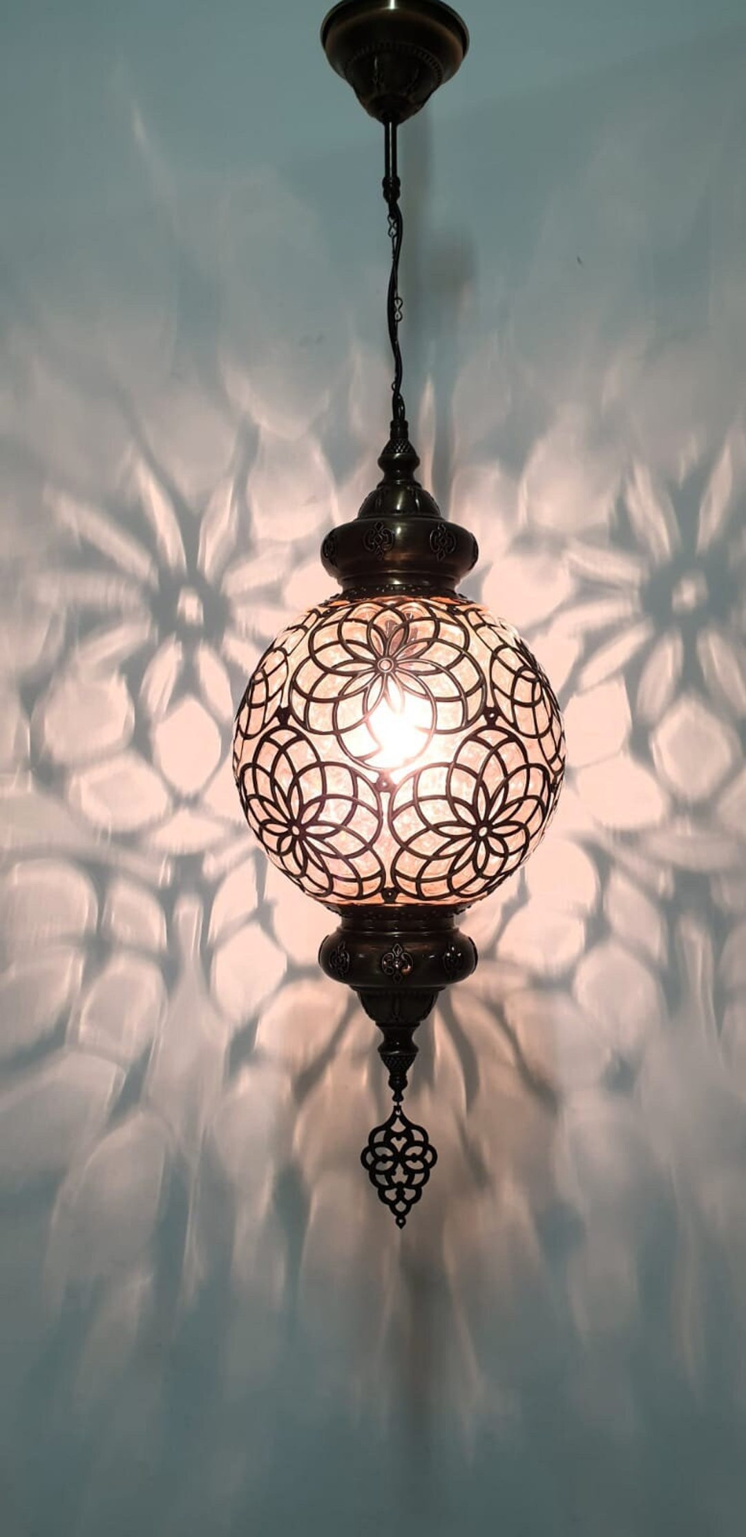 Transparent Single Hanging Lamp, Ottoman Lighting, Ottoman Oriental ...