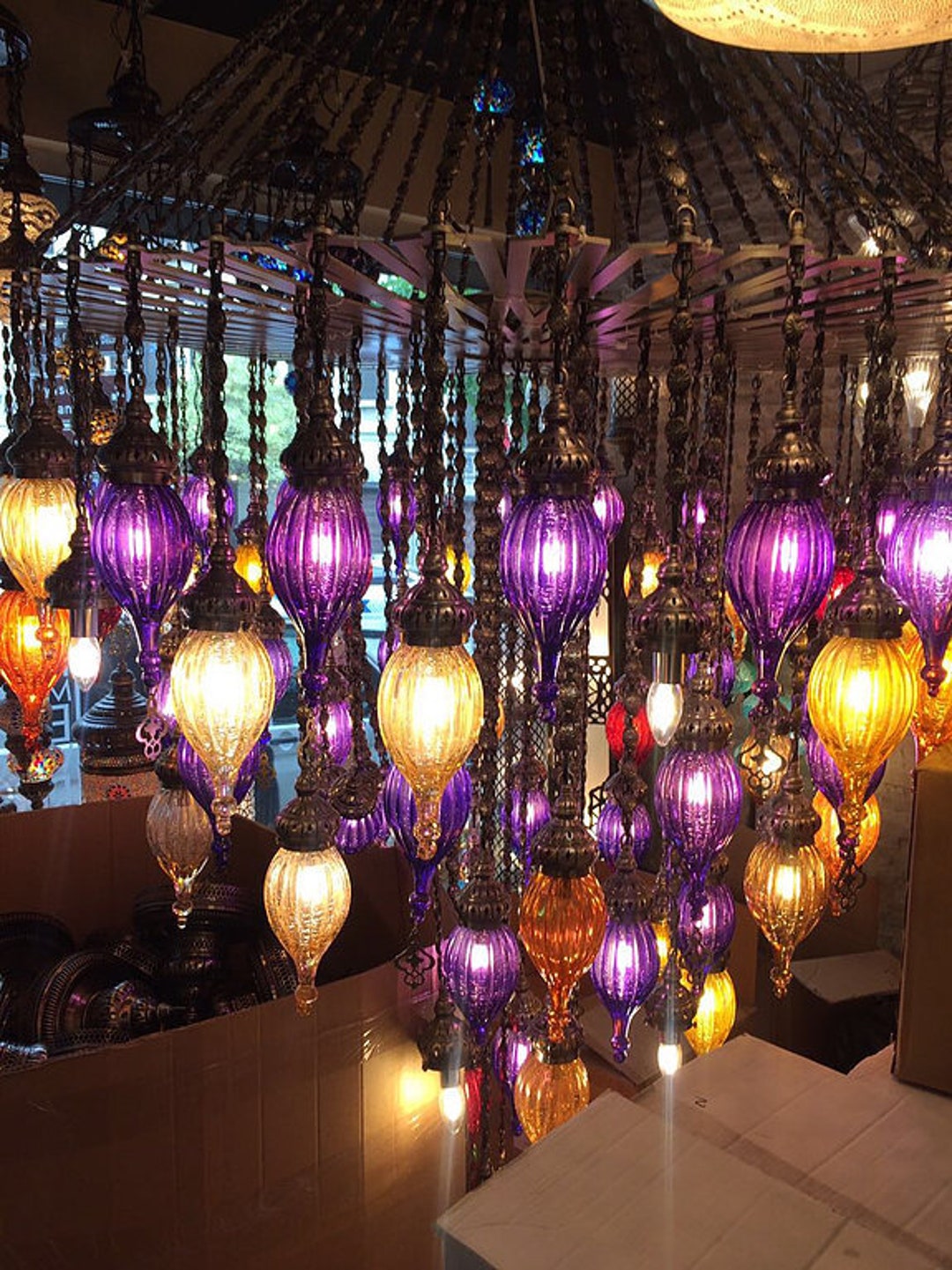 Large Blown Glass Ottoman Chandelier, 87 Lamps, Blown Glass Chandelier ...