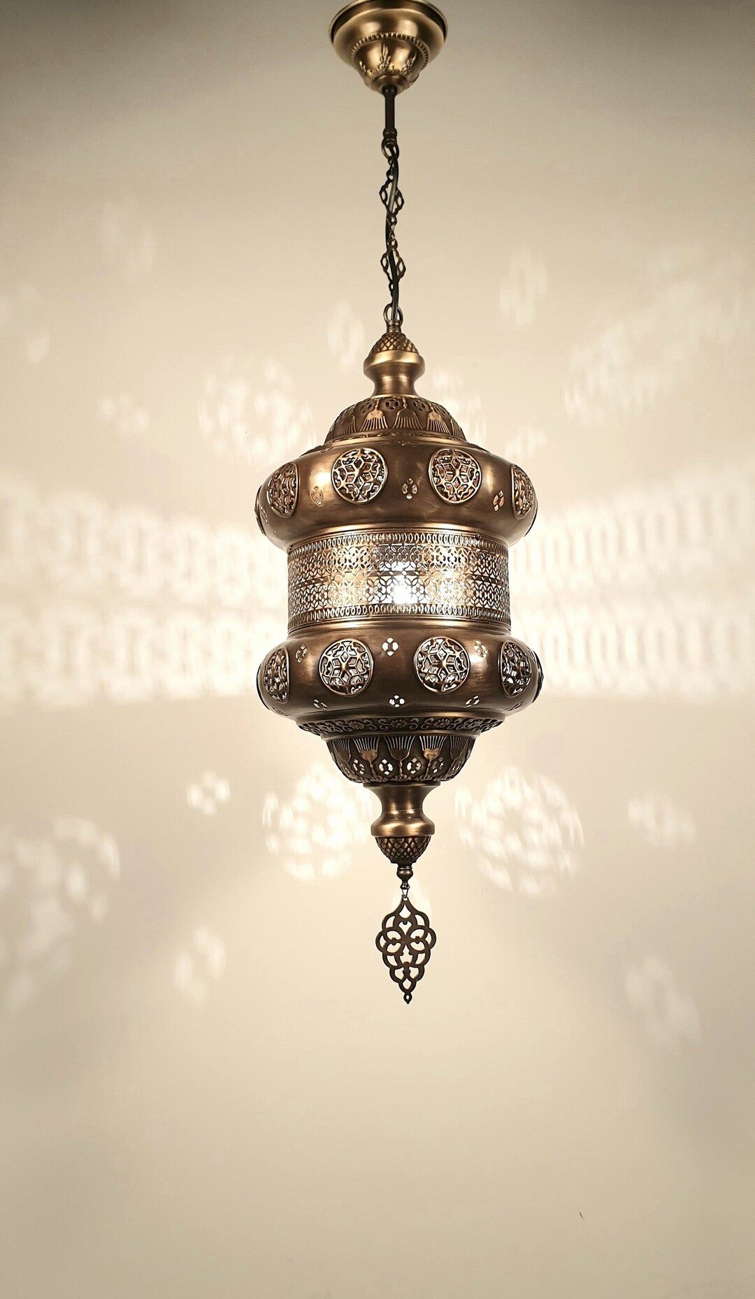 Small Lantern Shape Transparent Single Hanging Lamp, Ottoman Lighting ...