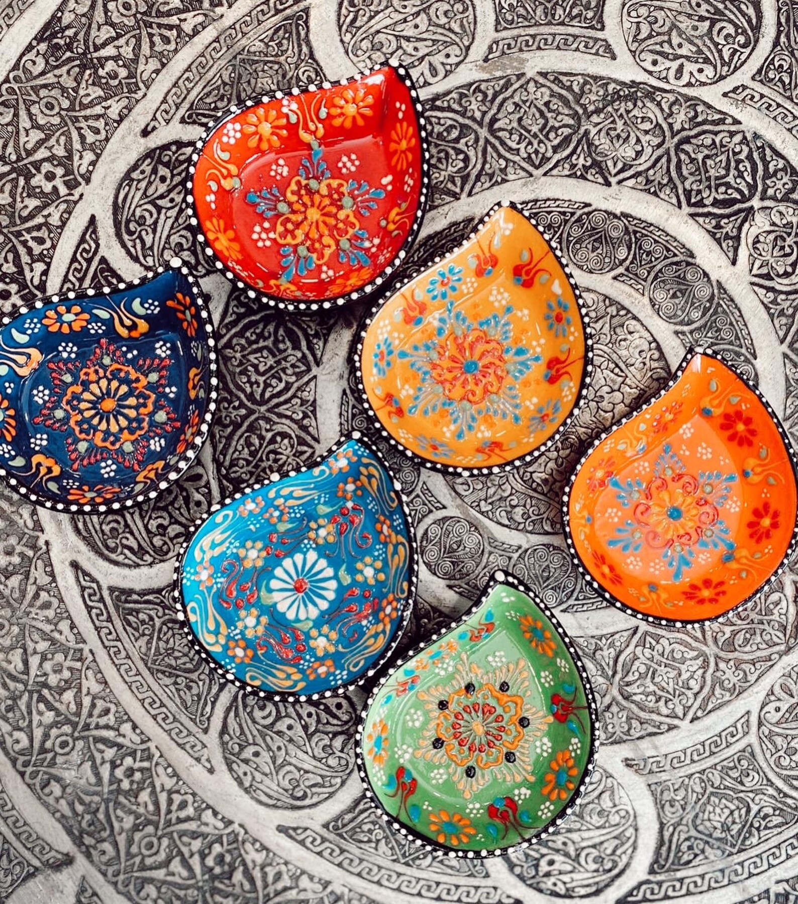 6x Turkish Ceramic Bowls Set of Six, Ceramic Bowl Set, Meze Bowl Set ...