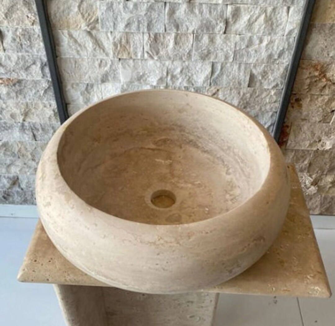 Travertine Sink, Sink Vanity - Vessel Sink-handmade Bathroom Sink ...