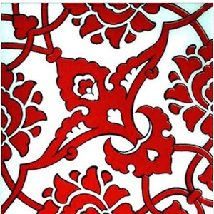 4x Turkish Ceramic Tile, Set of 4, Bathroom Tiles, Hamam Tile, Kitchen ...