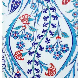 4x Turkish Ceramic Tile, Set of 4, Bathroom Tiles, Hamam Tile, Kitchen ...