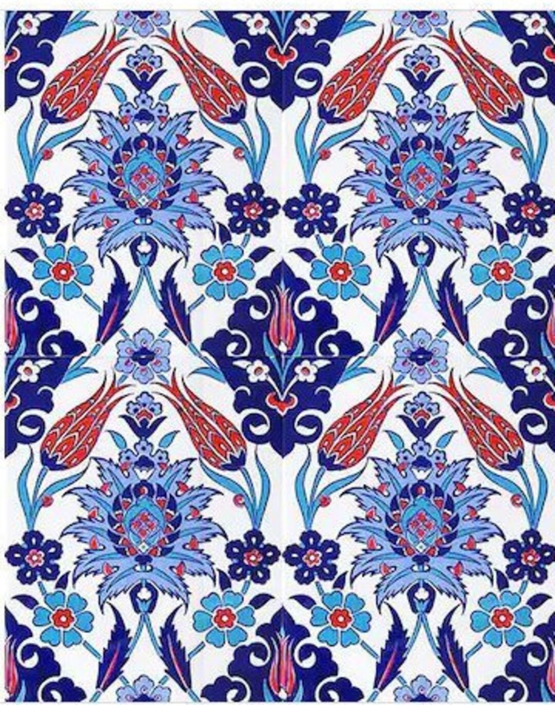 4x Turkish Ceramic Tile, Set of 4, Bathroom Tiles, Hamam Tile, Kitchen ...