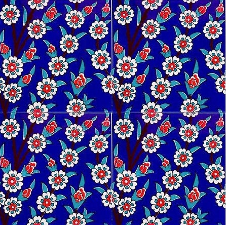 4x Turkish Ceramic Tile Set of 4 Bathroom Tiles Hamam Tile | Etsy