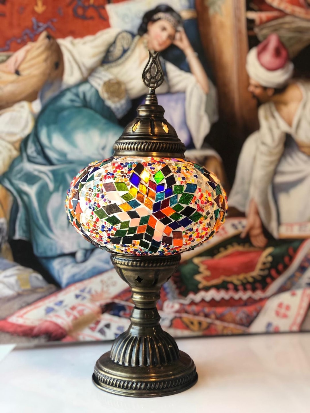 Large Mosaic Table Lamp, Turkish Table Lamp, Turkish Desk Lamp, Turkish ...