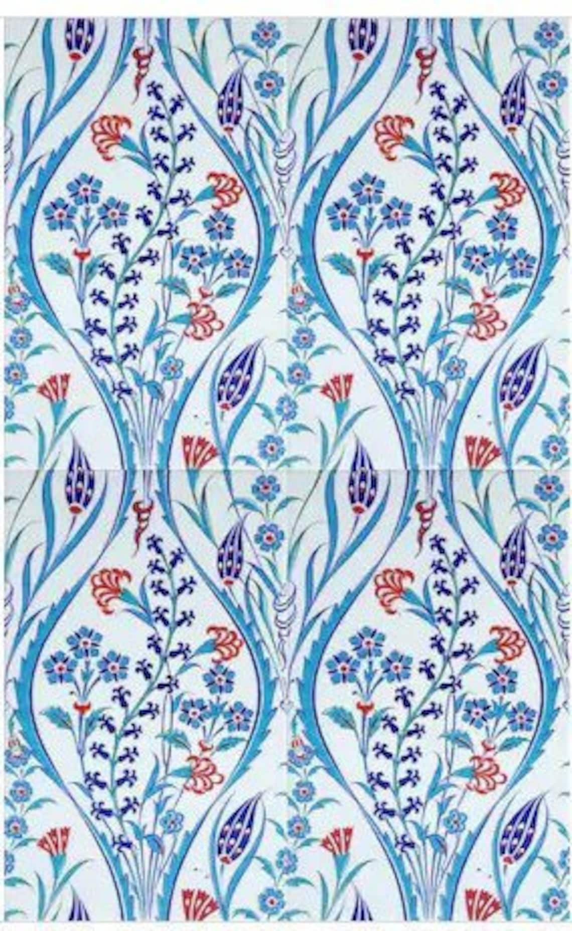 4x Turkish Ceramic Tile Set of 4 Bathroom Tiles Hamam Tile - Etsy