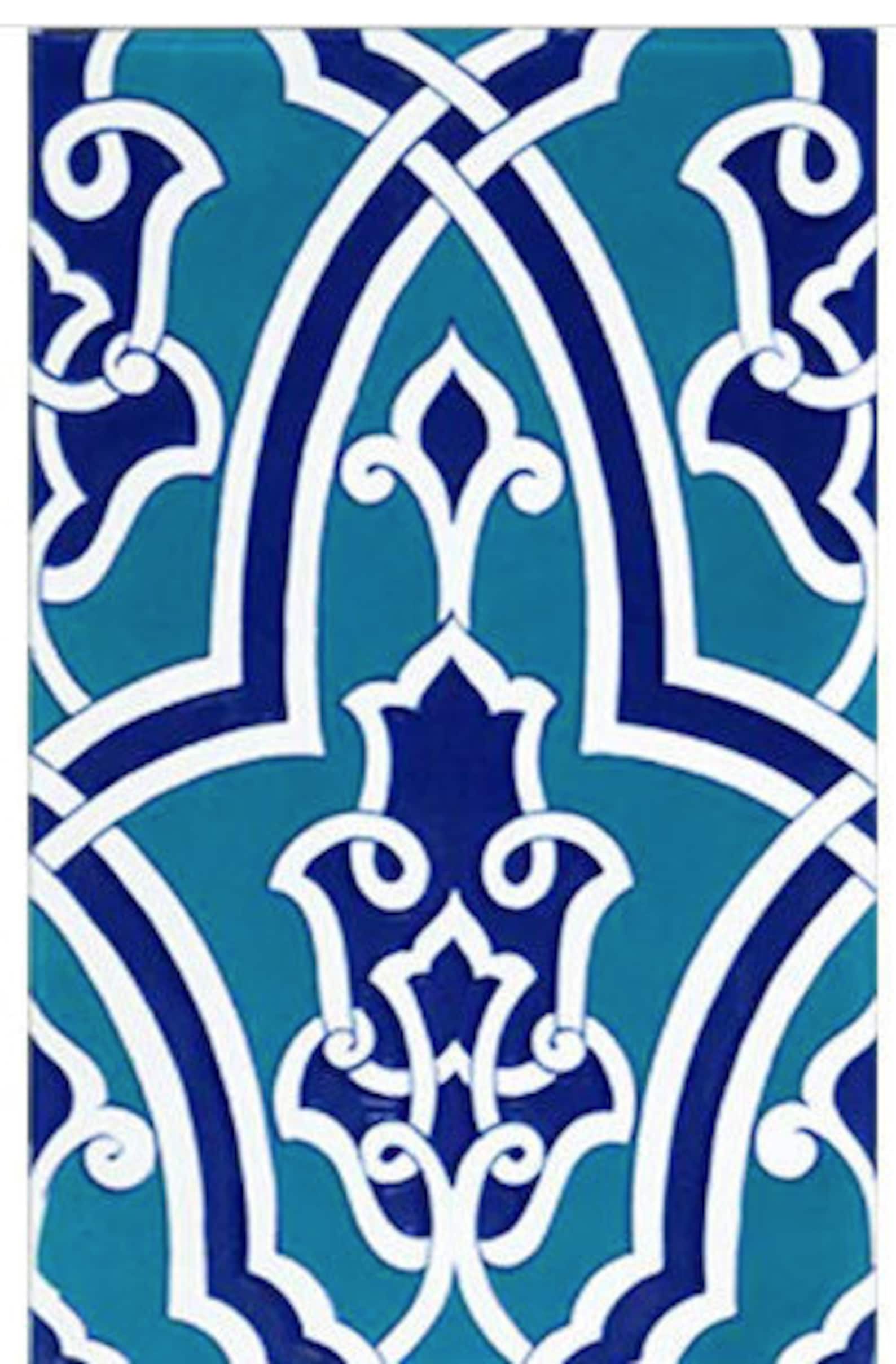 4x Turkish Ceramic Tile Set of 4 Bathroom Tiles Hamam Tile | Etsy