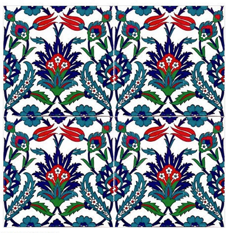 Turkish Iznik Tile Coaster - Etsy