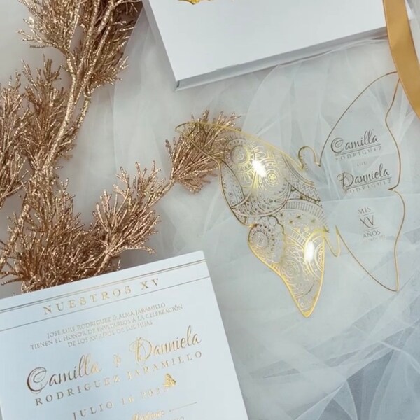 Quinceanera Butterfly Acrylic Invitations - Etsy