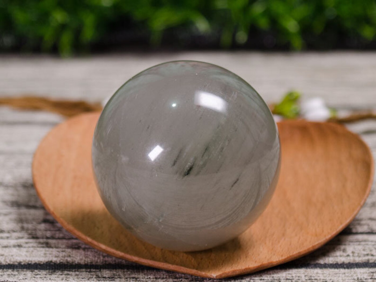 40mm Clear Green Phantom Sphere/phantom Quartz Pendant/scenic | Etsy