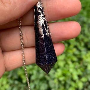 Blue Sandstone Pendulum/blue Sandstone Pendant/shiny Pendulum/blue ...