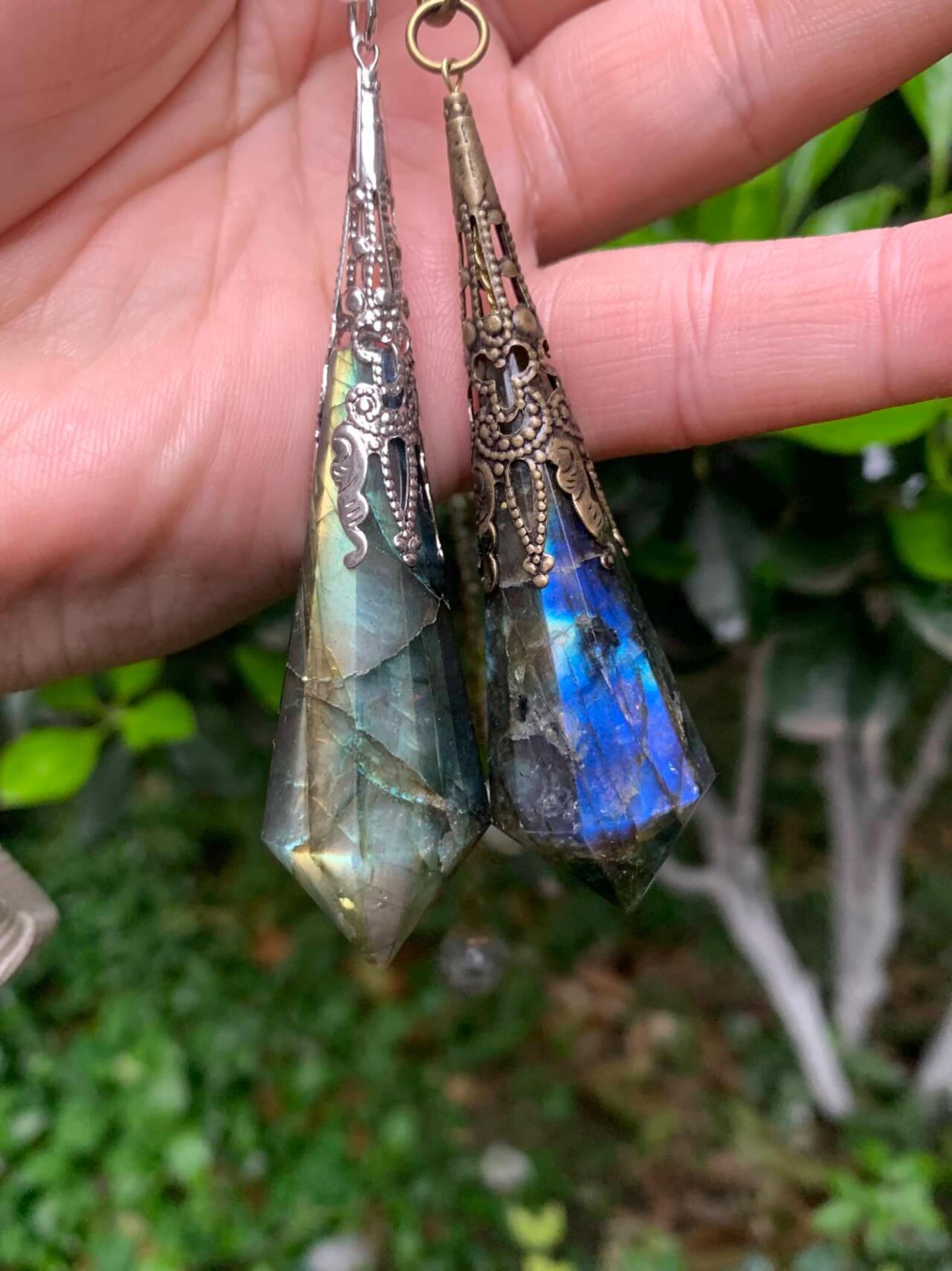 Boutique Labradorite Pendulum/shiny Light Labradorite Pendants/blue ...