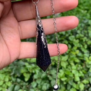 Blue Sandstone Pendulum/blue Sandstone Pendant/shiny Pendulum/blue ...