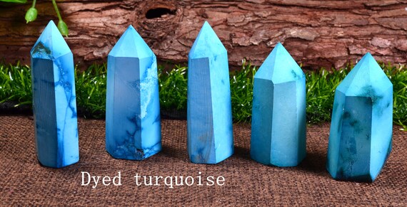 Tower of Natural Turquoise and Dyed Turquoise bluetower | Etsy