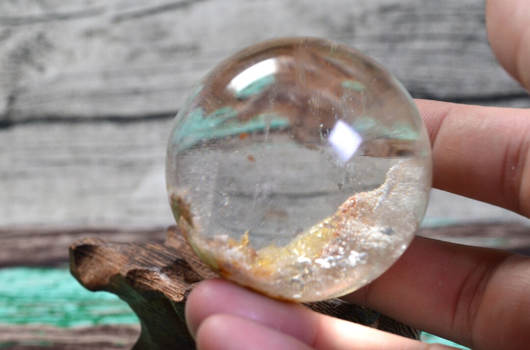 Clear Phantom Quartz Crystal Sphere,mountains in Water,natural Minerals ...