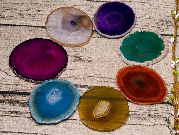 Agate SlicesAgate Geode Slice DruzyAgate Place CardsAgate | Etsy