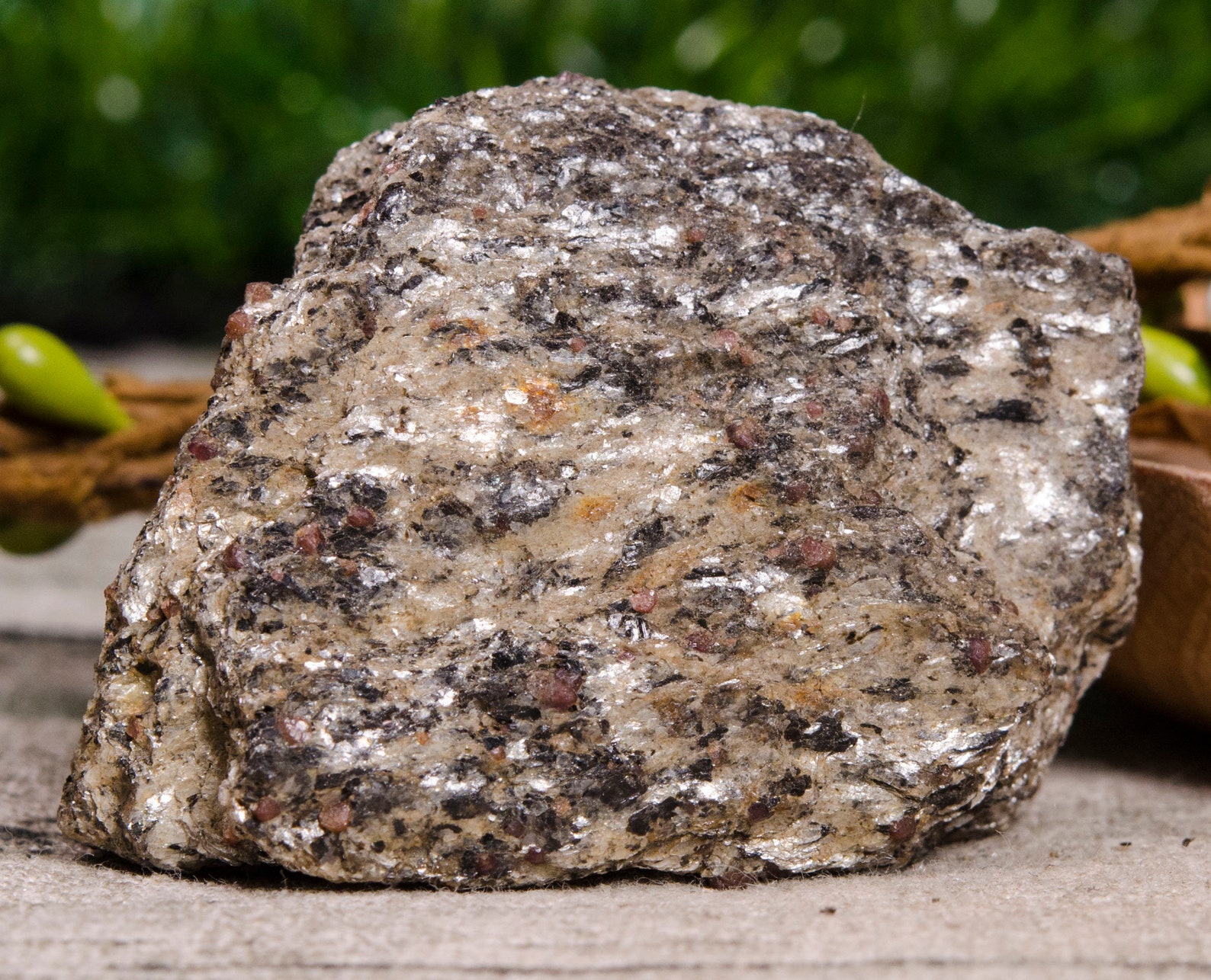 64g Natural Mica Stone With Garnet/Gemstone Mica/Natural Raw | Etsy