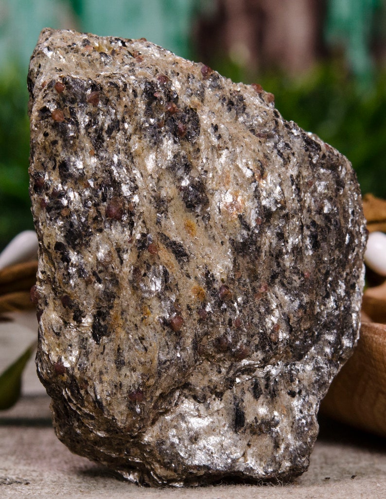 64g Natural Mica Stone With Garnet/Gemstone Mica/Natural Raw | Etsy