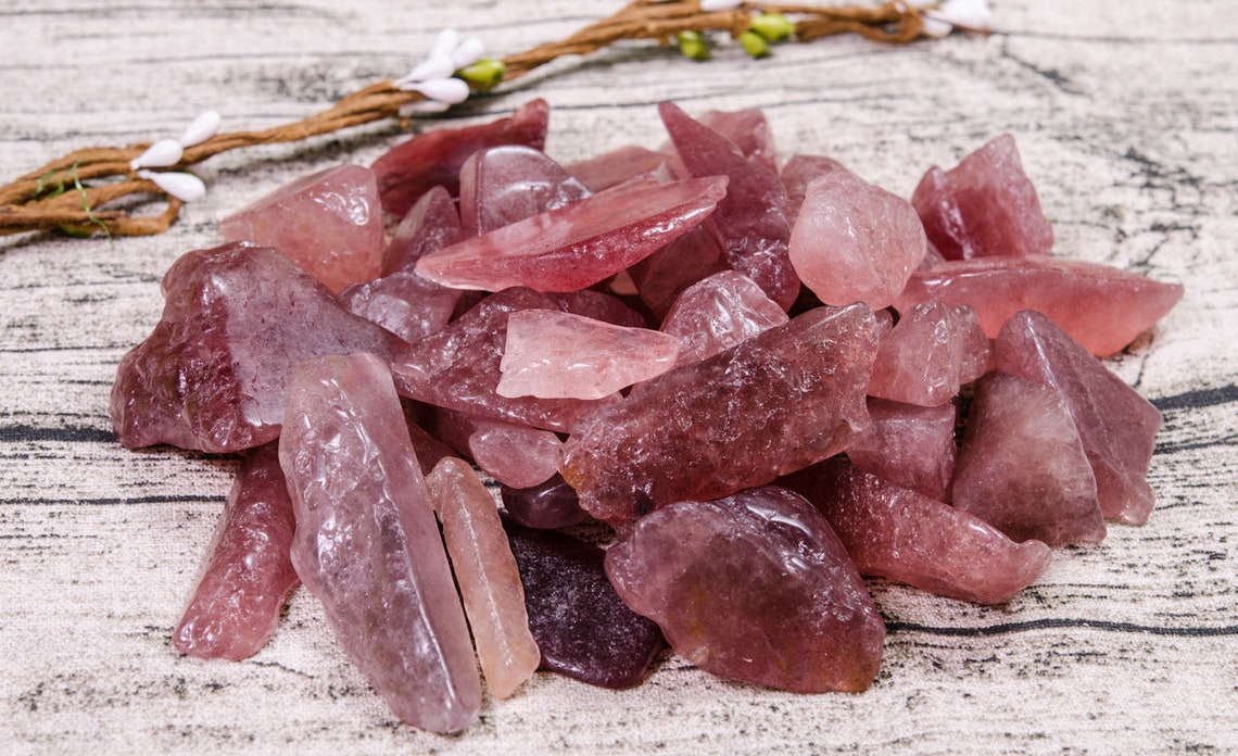 Pink Strawberry Crystal Stone Strawberry Specimen Pink - Etsy