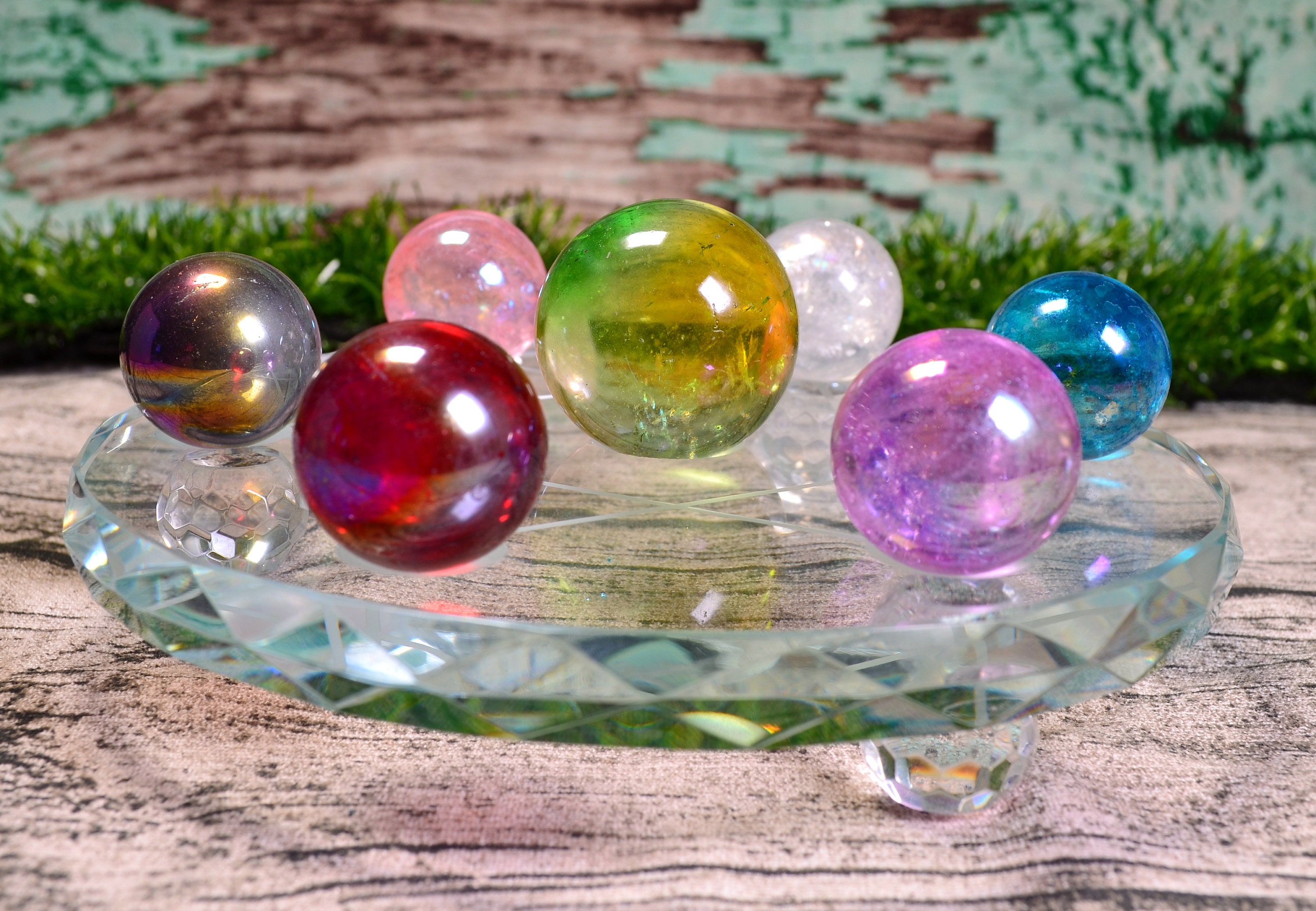 A Set of Aura Crystal Ball With Seven-star Glass - Etsy