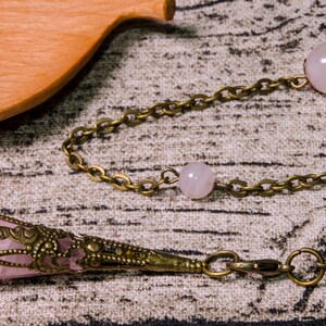 Natural Rose Crystal Pendulum,polished Gemstone Necklace,healing ...