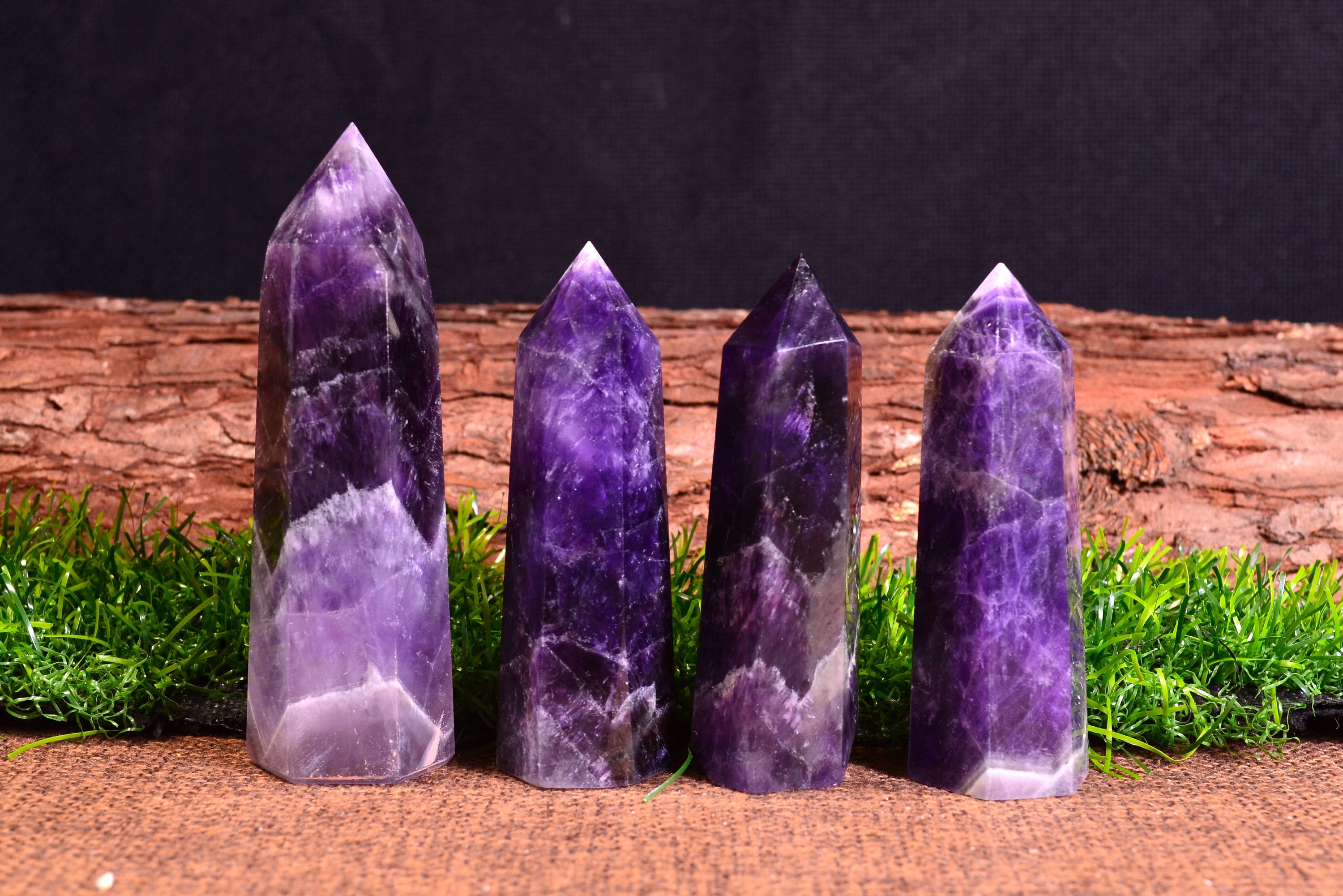 Natural Chevron Amethyst Crystal Towerpurple Crystalamethyst - Etsy