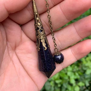 Blue Sandstone Pendulum/blue Sandstone Pendant/shiny Pendulum/blue ...