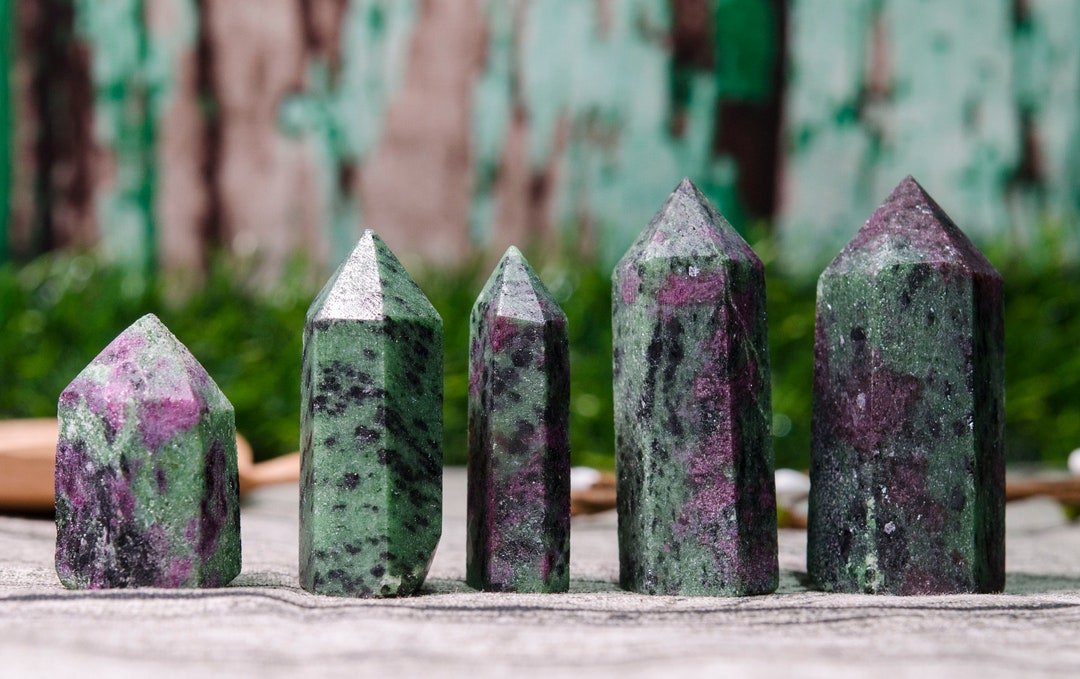 Ruby in Zoisite Crystal Wand,healing Gem Stone Obelisk Tower,ruby ...
