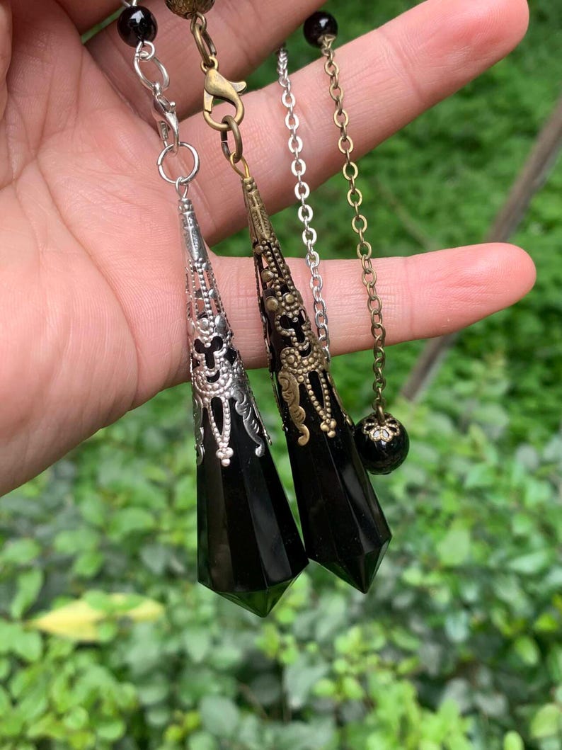 Black Obsidian Pendulum/obsidian Crystal Pendulum/obsidian Quartz ...