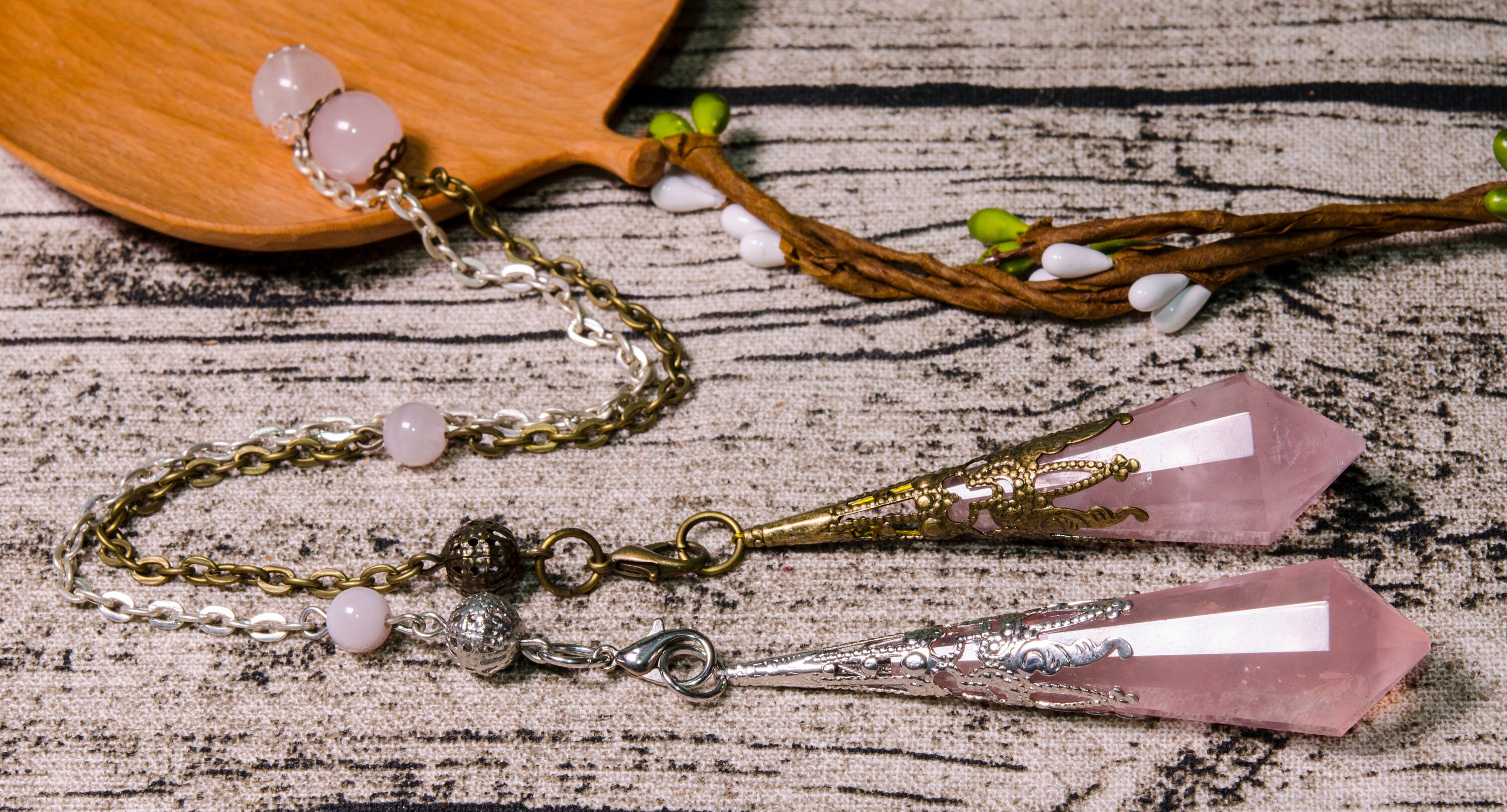 Natural Rose Crystal Pendulumpolished Gemstone - Etsy