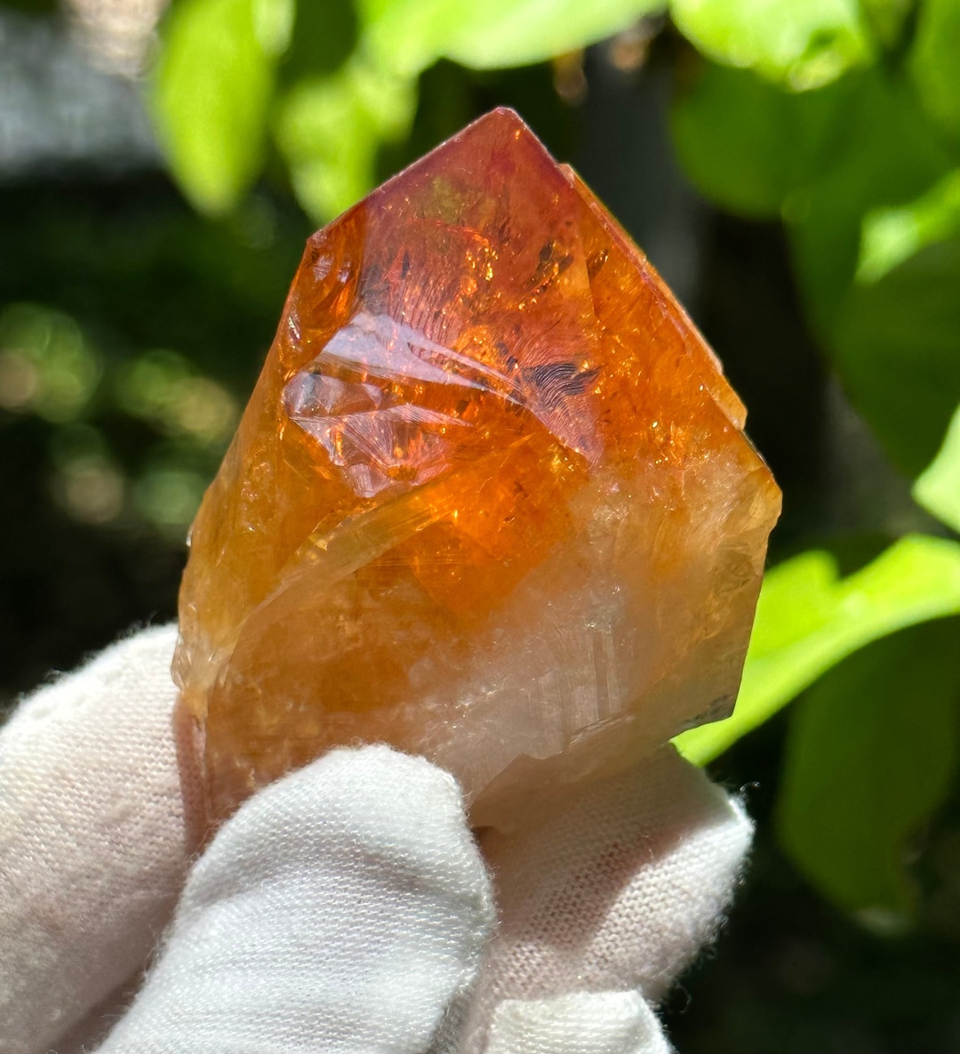 Natural Tangerine Fire Quartz-skeleton Citrine Crystal Specimen-fire ...