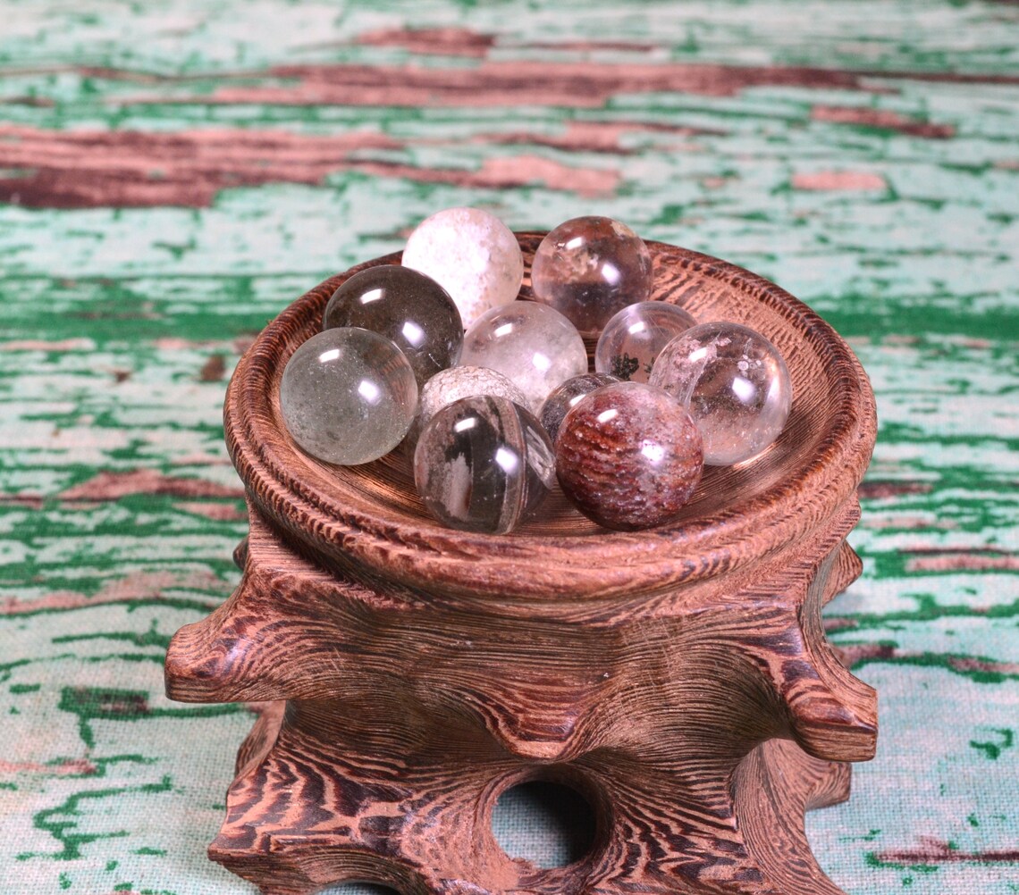 Tiny Phantom Crystal Sphere/small Phantom Quartz Balls/jewelry - Etsy