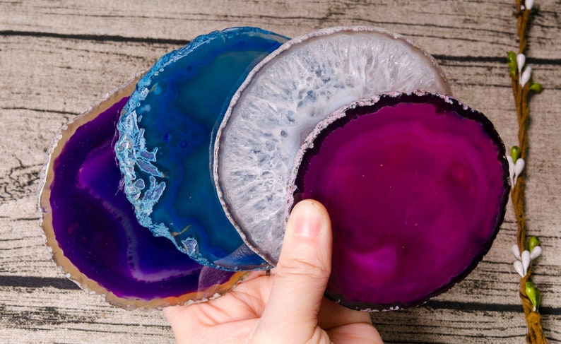 Agate SlicesAgate Geode Slice DruzyAgate Place CardsAgate | Etsy