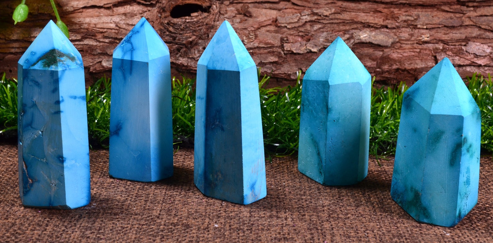 Tower of Natural Turquoise and Dyed Turquoise bluetower - Etsy