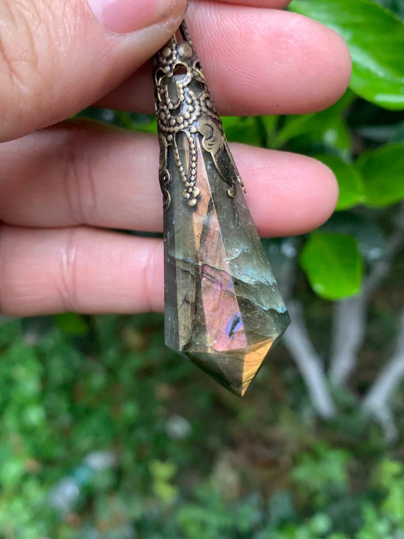 Boutique Labradorite Pendulum/shiny Light Labradorite Pendants/blue ...