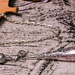 Natural Rose Crystal Pendulum,polished Gemstone Necklace,healing ...